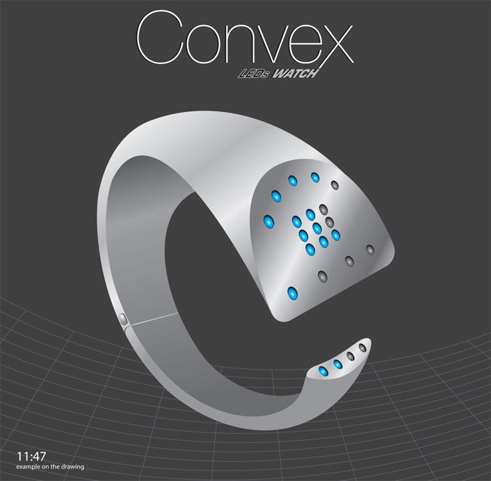 Convex LED Watch Concept | Tokyoflash Japan