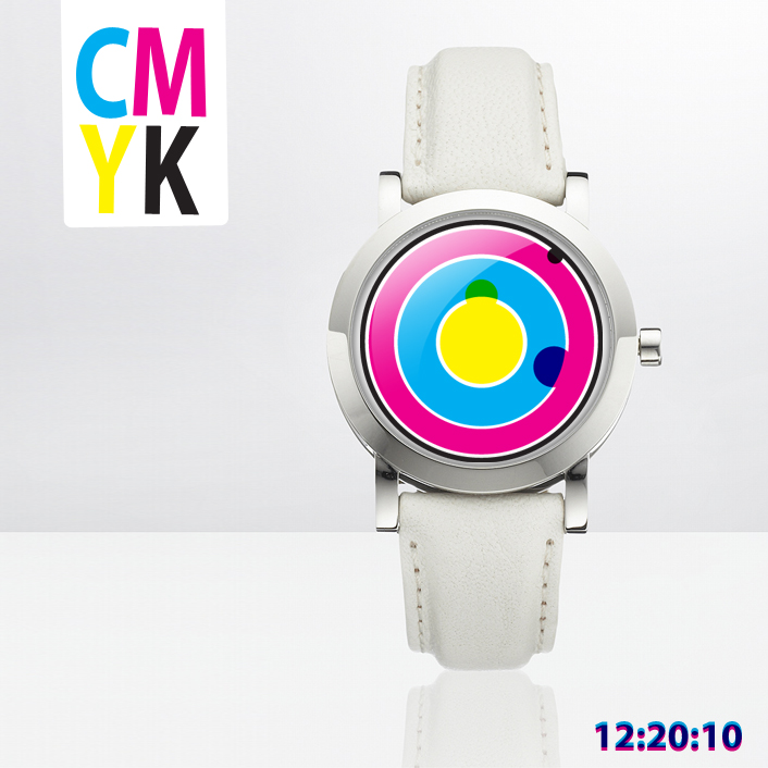 CMYK Color Analog Watch Design | Tokyoflash Japan