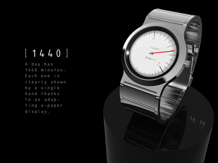 1440 An E-Paper Analog Watch Design | Tokyoflash Japan