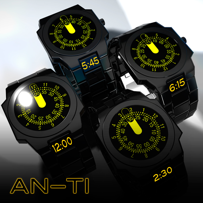 AN-TI Analog Time Watch Design | Tokyoflash Japan