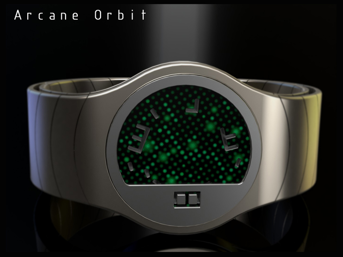 Arcane Orbit watch uses symbols to tell the time | Tokyoflash Japan