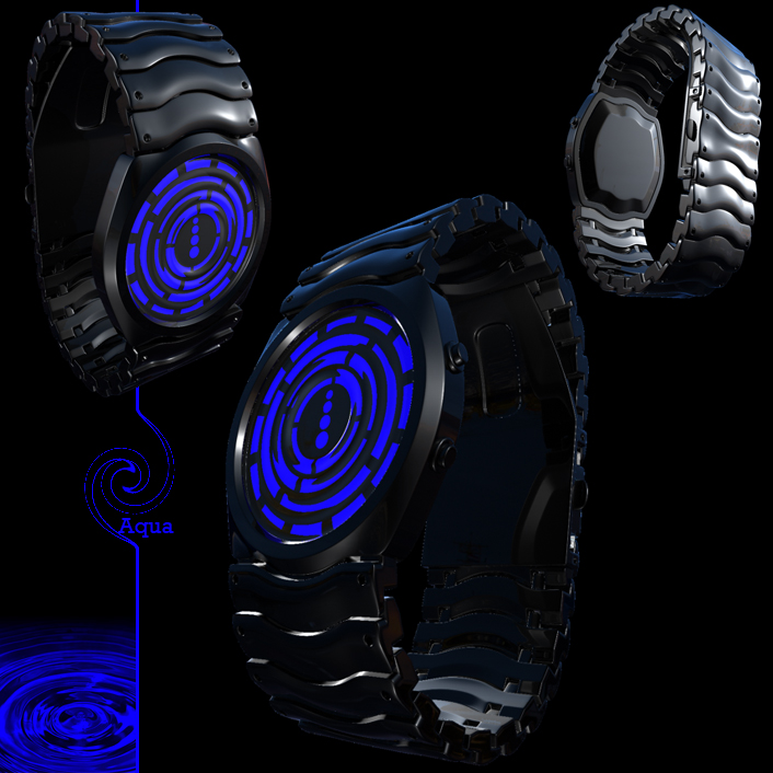 Aqua watch causes ripples in time. | Tokyoflash Japan