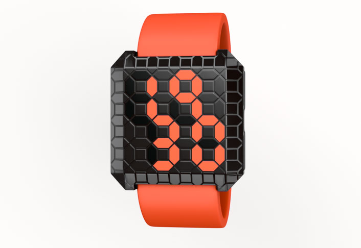 Digitile watch merges texture and display | Tokyoflash Japan