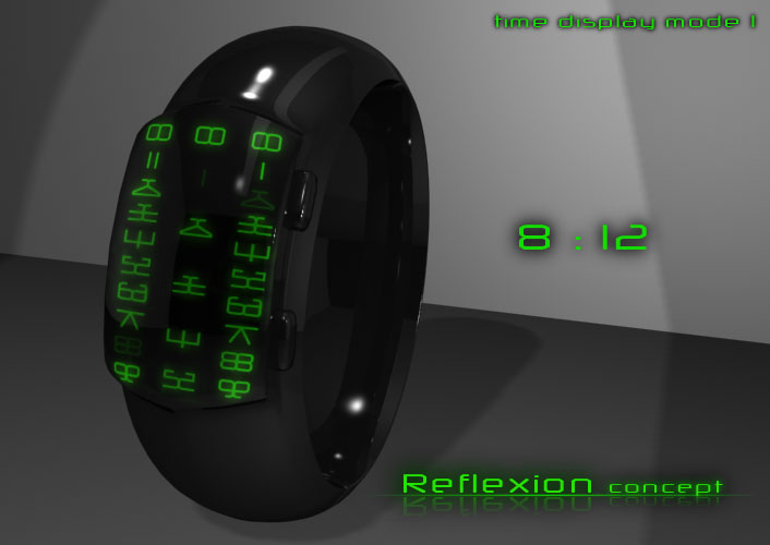REFLEXION watch mirrors numbers into symbols | Tokyoflash Japan