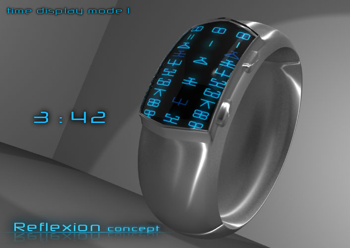 REFLEXION watch mirrors numbers into symbols | Tokyoflash Japan