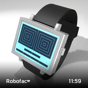 Roboface LCD watch winks the time at you. | Tokyoflash Japan