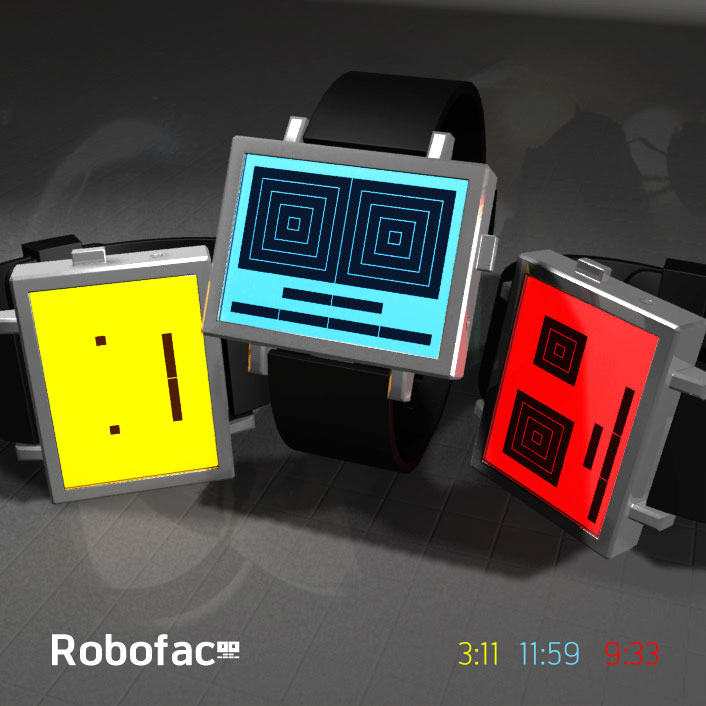 Roboface LCD watch winks the time at you. | Tokyoflash Japan