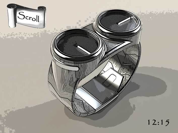 Scroll Watch Design Takes You Back and Forward in Time | Tokyoflash Japan