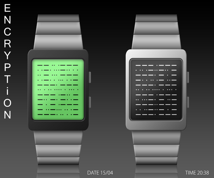 Encryption LCD watch with morse code style display. | Tokyoflash Japan