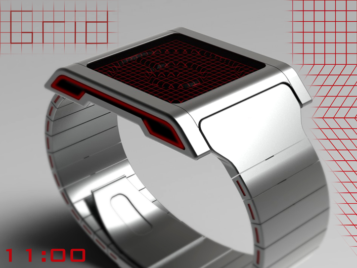 Grid Analogue watch recreates 3D space. | Tokyoflash Japan