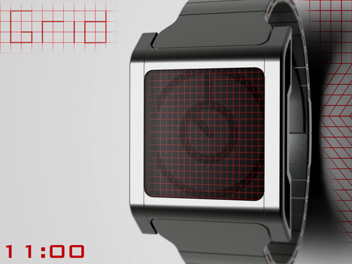 Grid Analogue watch recreates 3D space. | Tokyoflash Japan