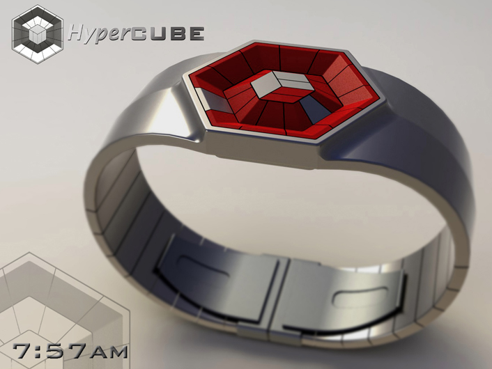 Hypercube watch merges Jewel-like facets into Analogue, LCD & LED possibilities. | Tokyoflash Japan
