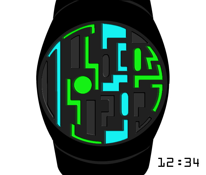 Retro-bot LED watch shows the time robo-style. | Tokyoflash Japan