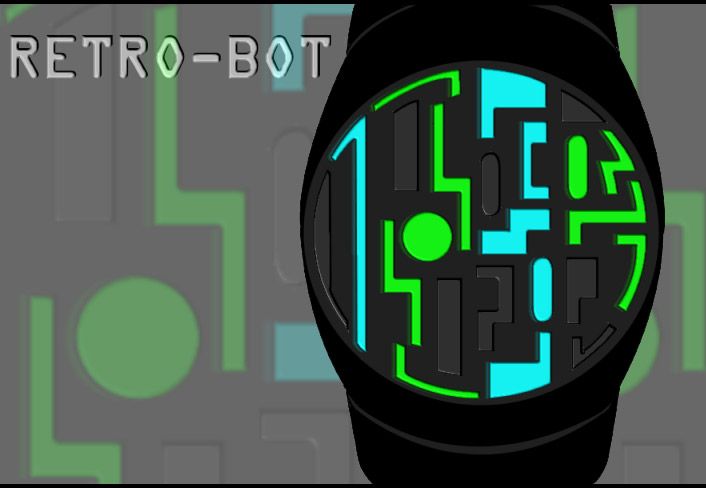 Retro-bot LED watch shows the time robo-style. | Tokyoflash Japan