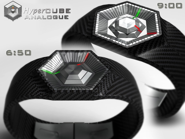 Hypercube Analogue LED Watch Design | Tokyoflash Japan