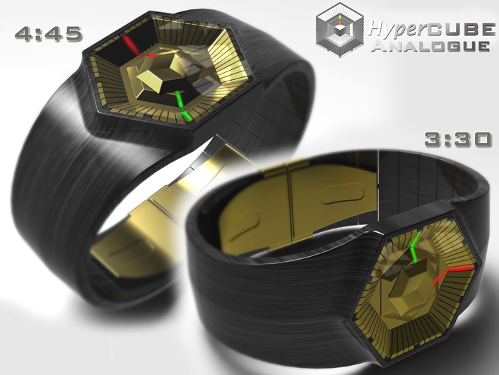 Hypercube Analogue LED Watch Design | Tokyoflash Japan