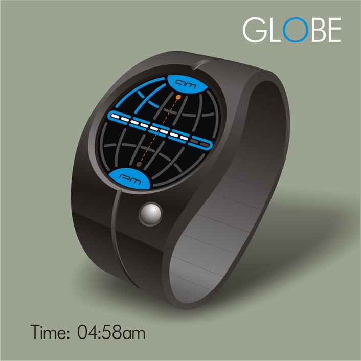 Globe LED watch reminds us of our Earthly origins. | Tokyoflash Japan