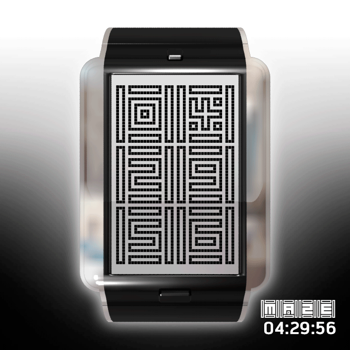 MAZE LCD watch activates at night. | Tokyoflash Japan
