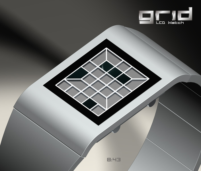 Grid LCD watch merges 12-5-9 & Analogue with style. | Tokyoflash Japan