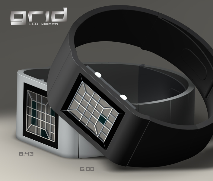 Grid LCD watch merges 12-5-9 & Analogue with style. | Tokyoflash Japan