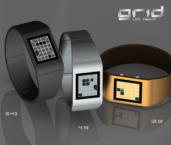 Grid LCD watch merges 12-5-9 & Analogue with style. | Tokyoflash Japan