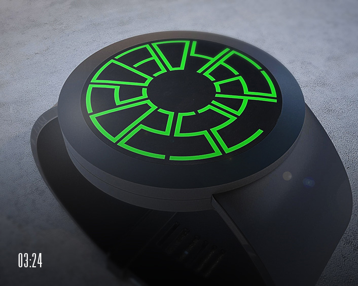 Circle LED watch inspired by ancient icons. | Tokyoflash Japan
