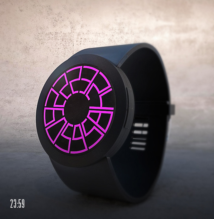 Circle LED watch inspired by ancient icons. | Tokyoflash Japan
