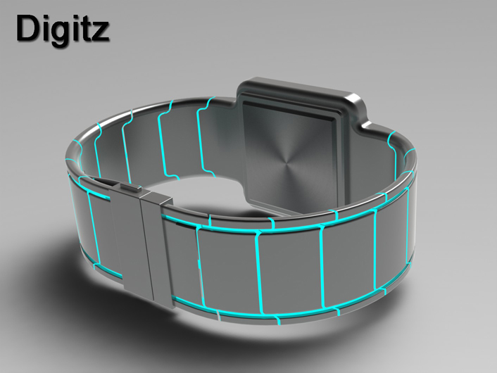 Digitz watch signals the time with hand gestures. | Tokyoflash Japan