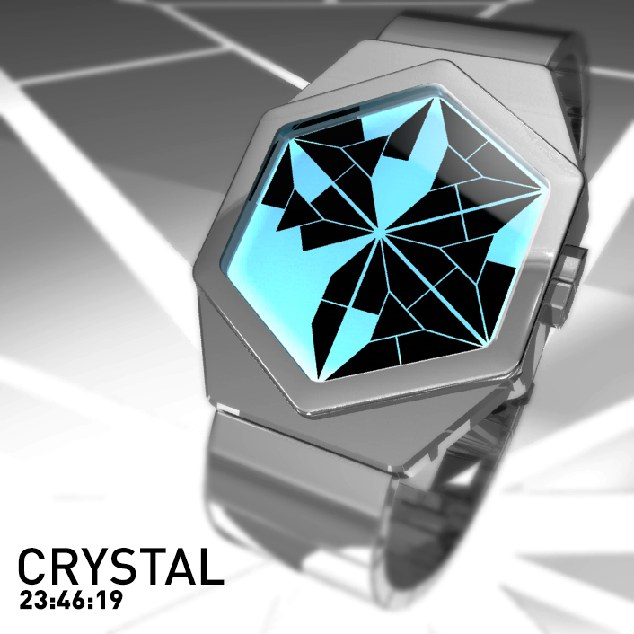 Crystal LCD watch has unique fragmented display. | Tokyoflash Japan