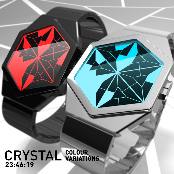 Crystal LCD watch has unique fragmented display. | Tokyoflash Japan