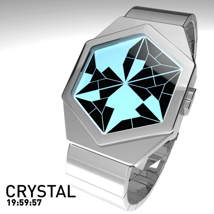 Crystal LCD watch has unique fragmented display. | Tokyoflash Japan