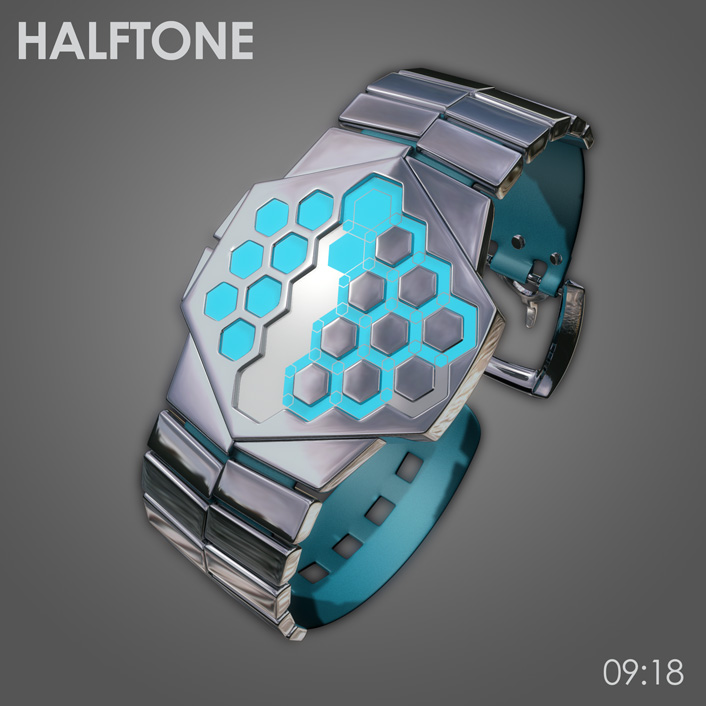 Halftone LCD watch with hex display. | Tokyoflash Japan