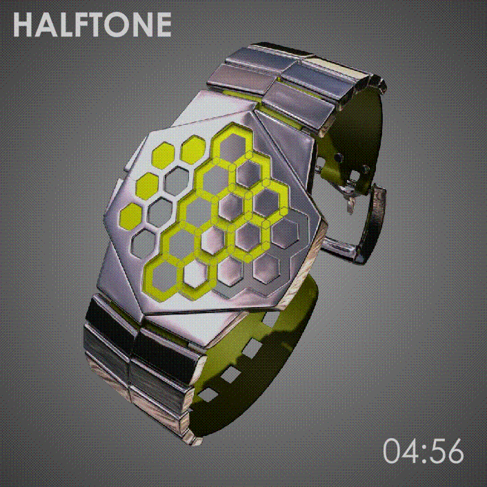 Halftone LCD watch with hex display. | Tokyoflash Japan