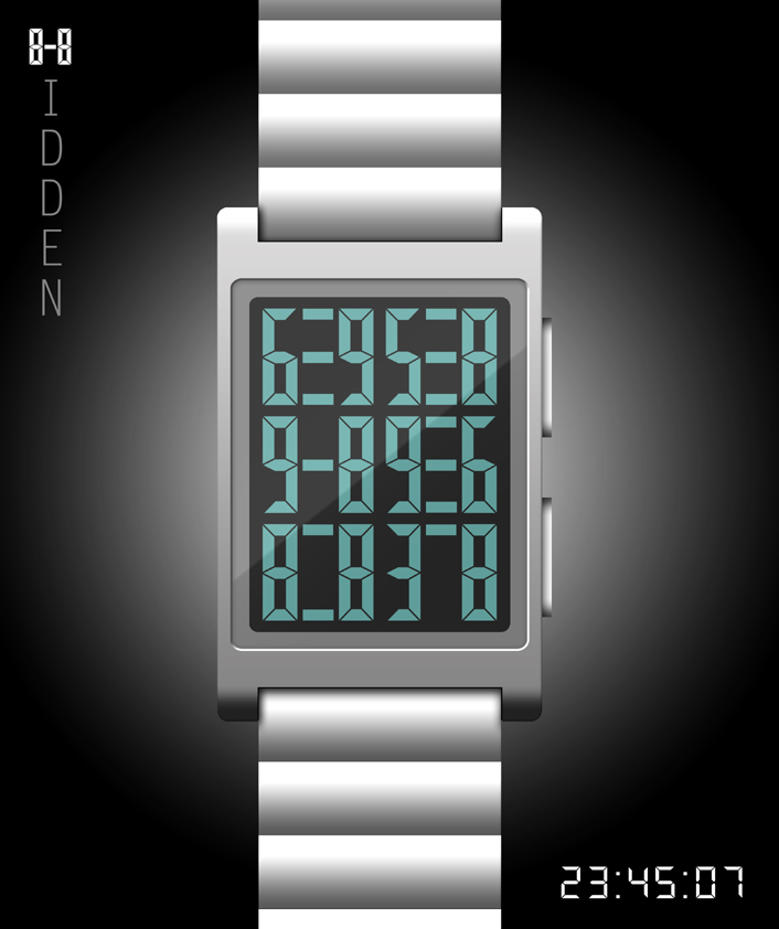 Hidden LCD watch conceals numbers within numbers | Tokyoflash Japan