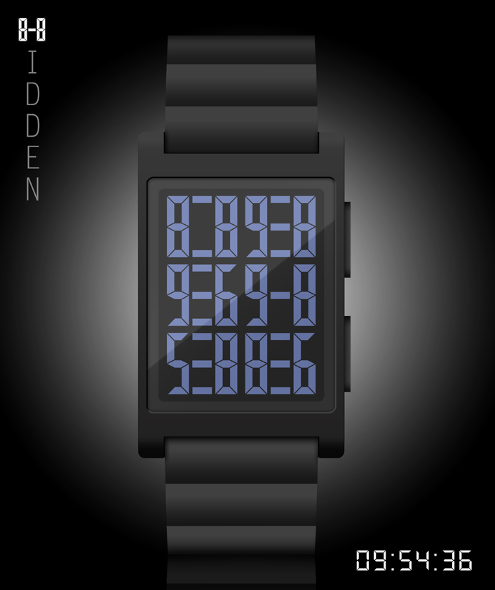 Hidden LCD watch conceals numbers within numbers | Tokyoflash Japan