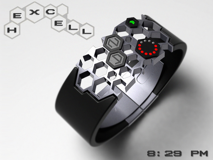 Futuristic Hexcell watch you can customise, upgrade yourself ...