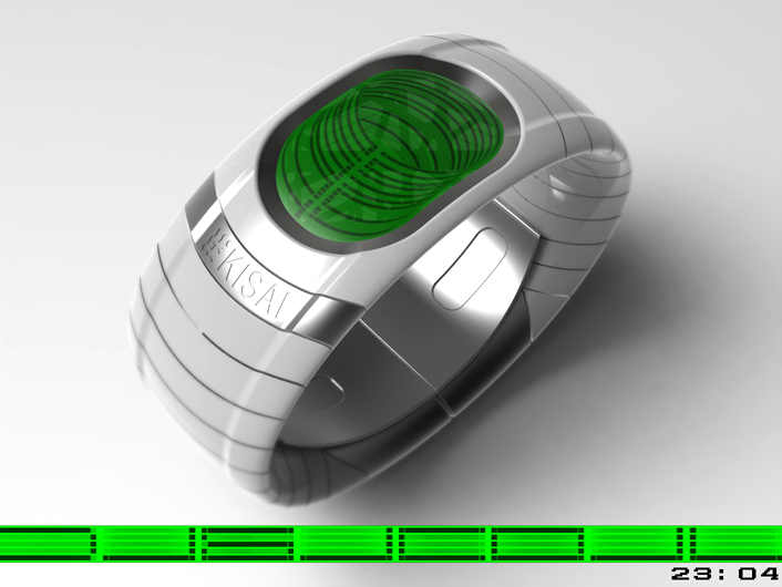 Digicoil watch with cylindrical numbers | Tokyoflash Japan