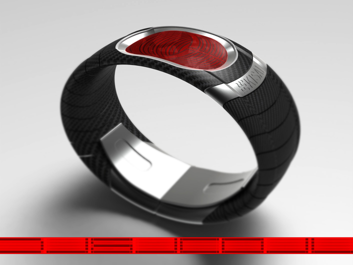 Digicoil watch with cylindrical numbers | Tokyoflash Japan