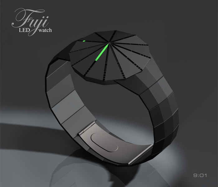 Fuji watch with volcanic time display. | Tokyoflash Japan