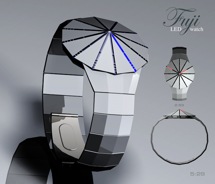 Fuji watch with volcanic time display. | Tokyoflash Japan