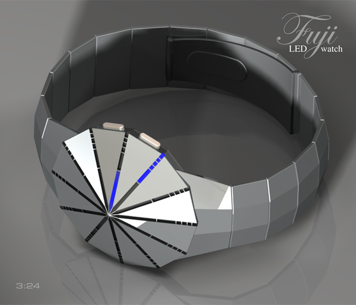 Fuji watch with volcanic time display. | Tokyoflash Japan