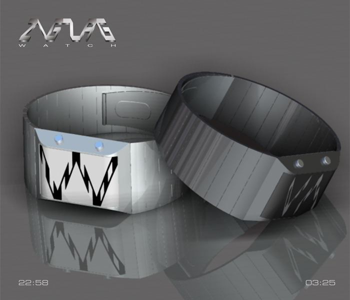 Zig-Zag e-paper watch with bold display. | Tokyoflash Japan