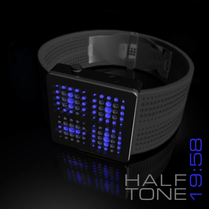Half Tone LED watch inspired by news print effect | Tokyoflash Japan
