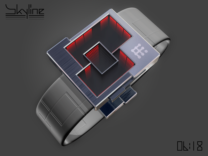 Skyline LED watch impossibly tunnels through your wrist (update ...
