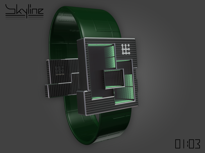 Skyline LED watch impossibly tunnels through your wrist (update ...