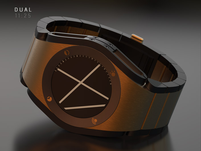 DUAL watch stylishly combines classic & contemporary time telling ...