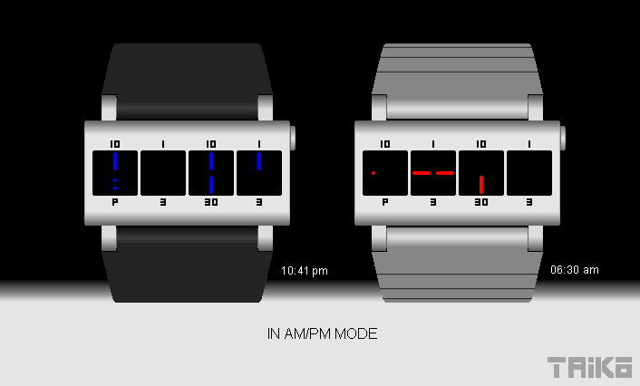Taiko watch uses minimal binary method to tell time | Tokyoflash Japan
