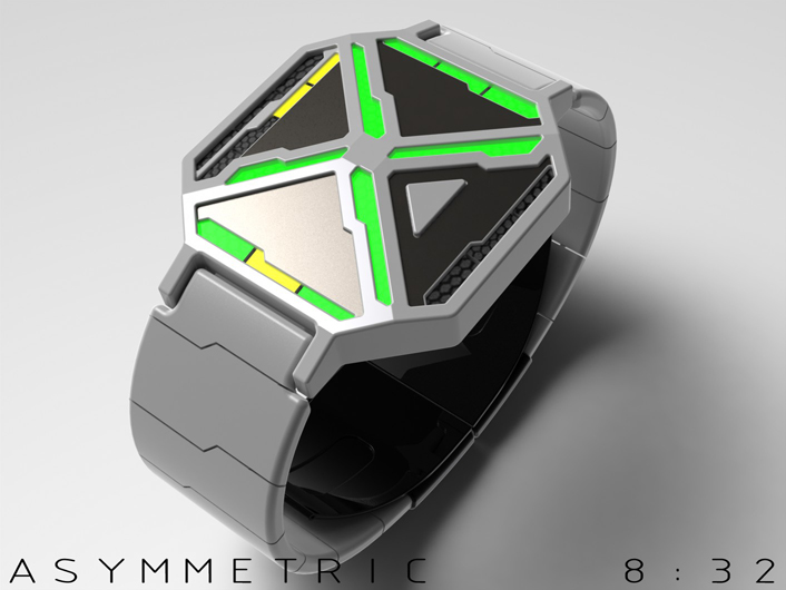 Asymmetric LED watch is a cryptic fusion of analogue & digital (update ...
