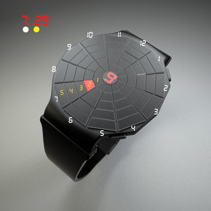 Web watch spins up some LED time telling | Tokyoflash Japan
