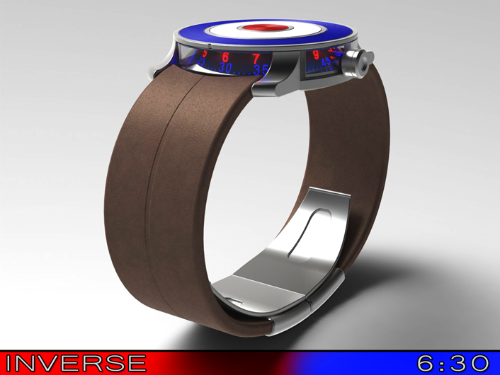 “Inverse” Drivers style analogue watch with mirror system. | Tokyoflash ...